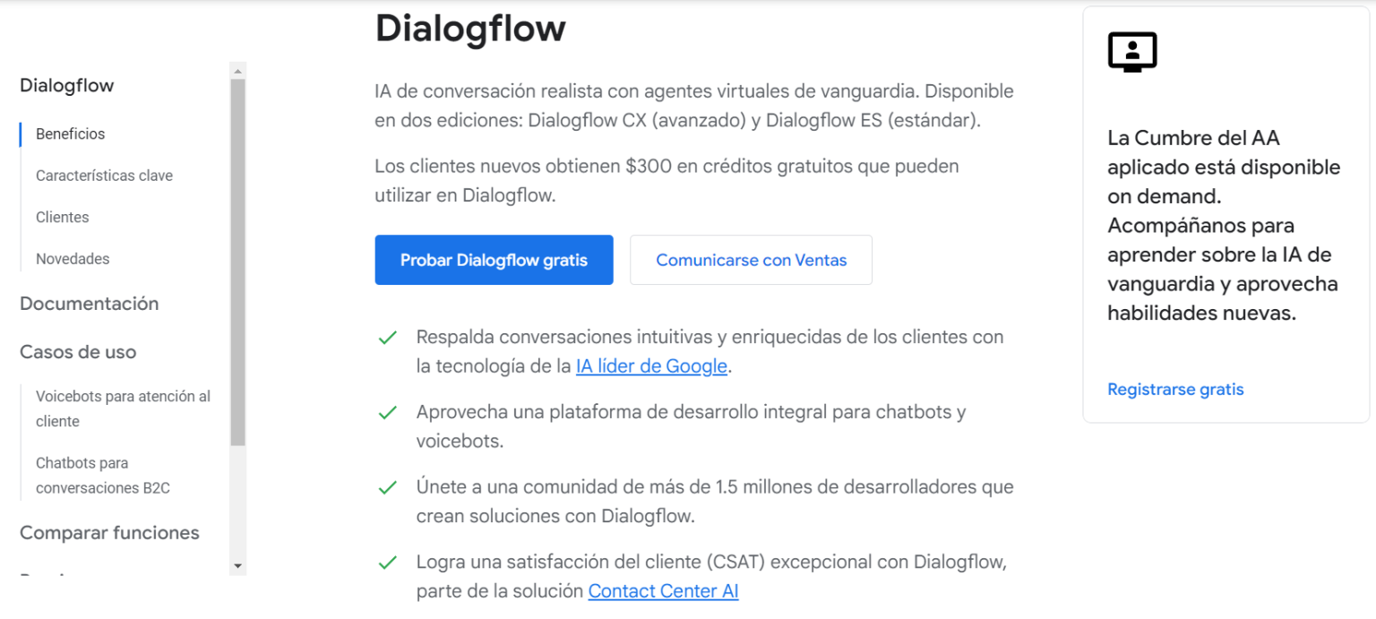 Dialogflow: Mejora Tu Chatbot con IA - Escribe contenidos con IA